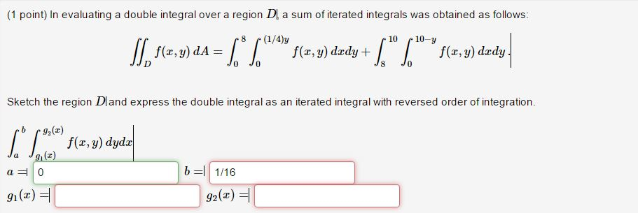 Solved In evaluating a double integral over a region D| a | Chegg.com