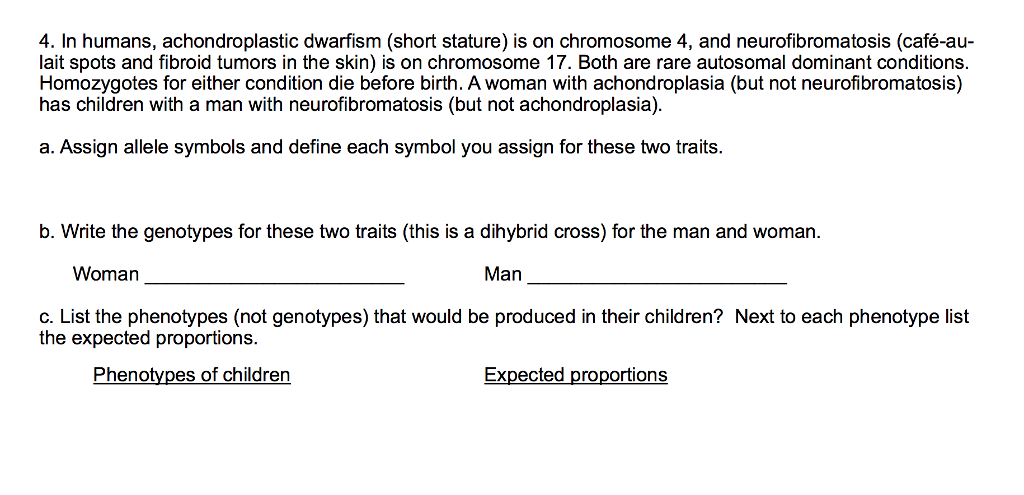Solved In Humans Achondroplastic Dwarfism Short Stature