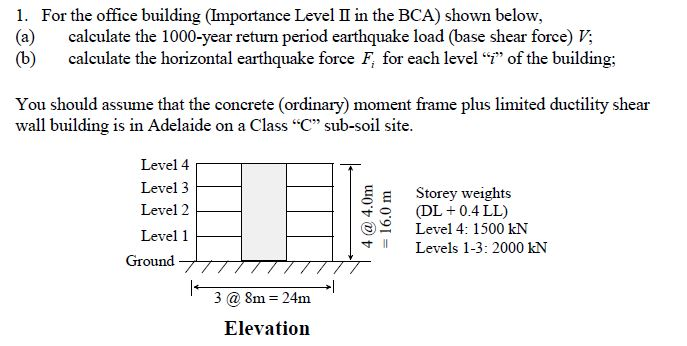 1 For the office building (Importance Level II in the | Chegg.com