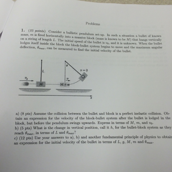 Solved Assume the collision between the bullet and block | Chegg.com
