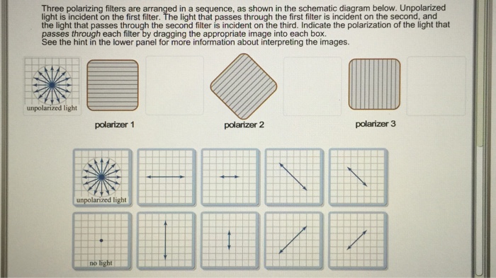 Solved Three polarizing filters are arranged in a sequence, | Chegg.com