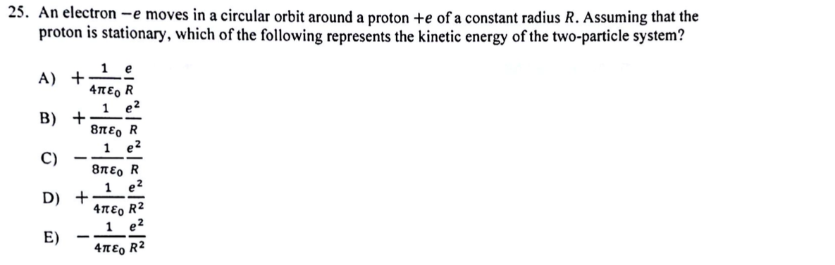 Solved An Electron E Moves In A Circular Orbit Around A