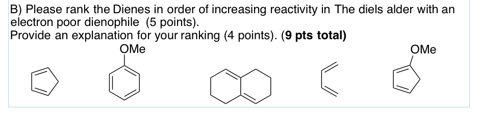 Solved Confused on what makes a good diene/dienophile and | Chegg.com