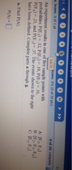 Solved An experiment results in one of five sample points | Chegg.com