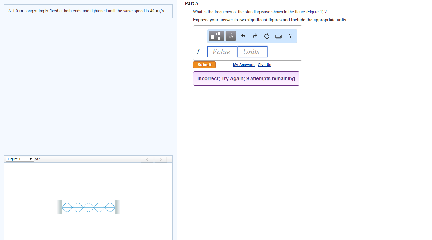 Solved A 1.0 m-long string is fixed at both ends and | Chegg.com