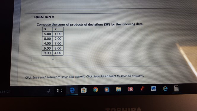 Solved QUESTION 9 Compute the sums of products of deviations | Chegg.com