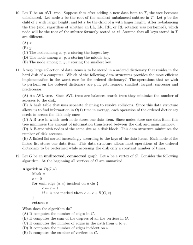 Solved 10. Let T be an AVL tree. Suppose that after adding a | Chegg.com