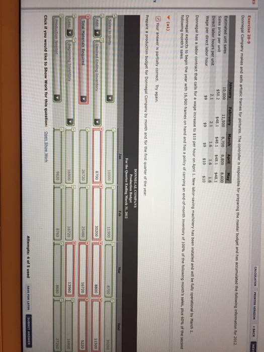 Solved Donnegal Company makes and sells artistic frames for | Chegg.com