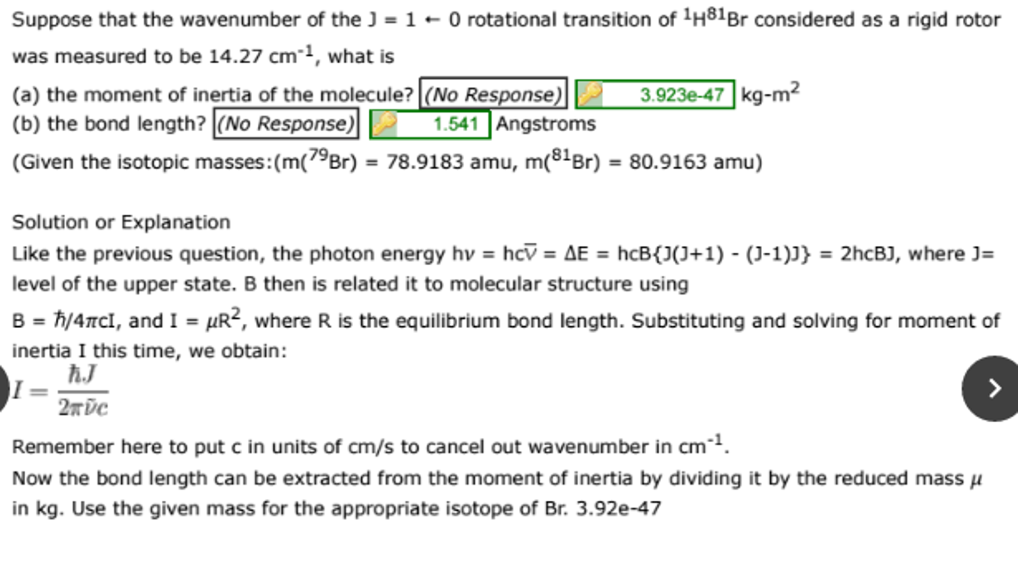 Solved Suppose That The Wavenumber Of The J 1 0 Rotational