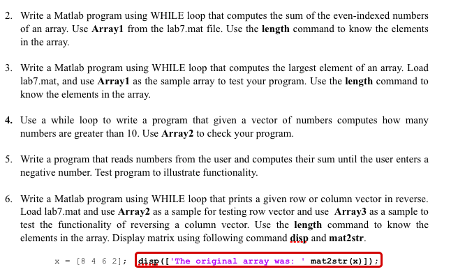 Solved Write A Matlab Program Using While Loop That Computes 0245