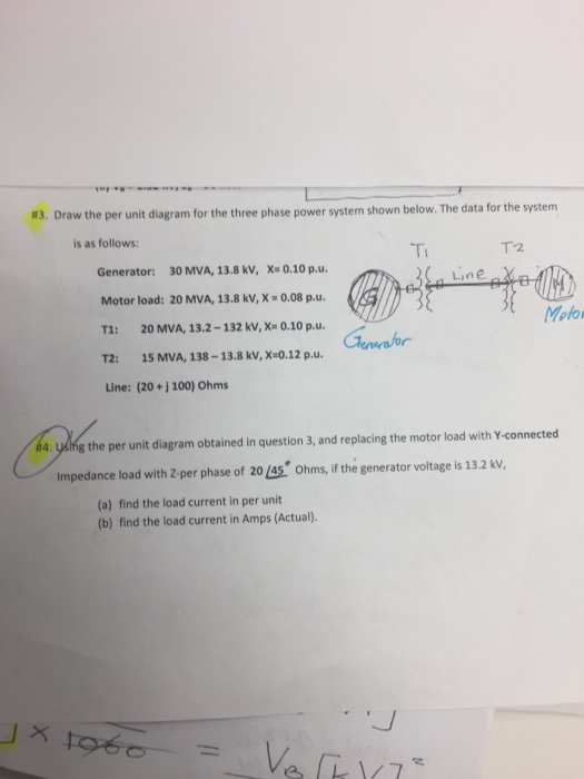 Solved #3. Draw the per unit diagram for the three phase | Chegg.com