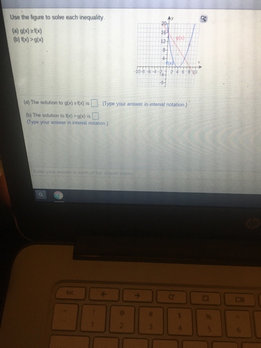 Solved Use the figure to solve each inequality g(x) lesser | Chegg.com