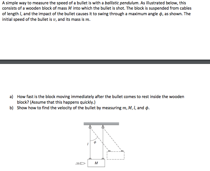 Solved A simple way to measure the speed of a bullet is with | Chegg.com