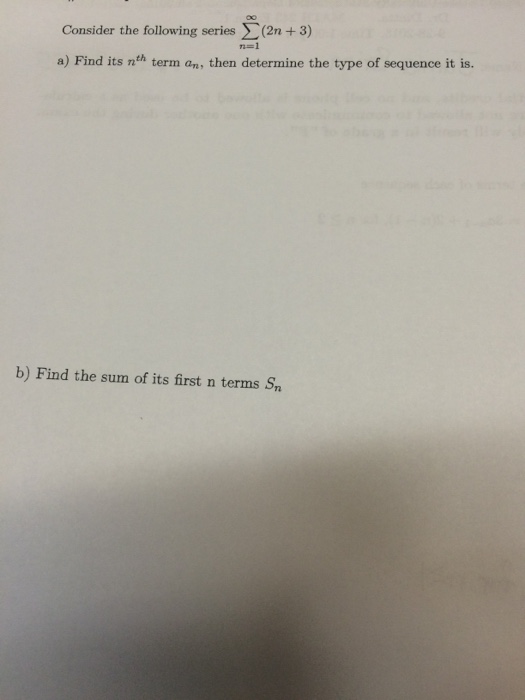 Solved Consider the following series (2n + 3) Find its nth | Chegg.com