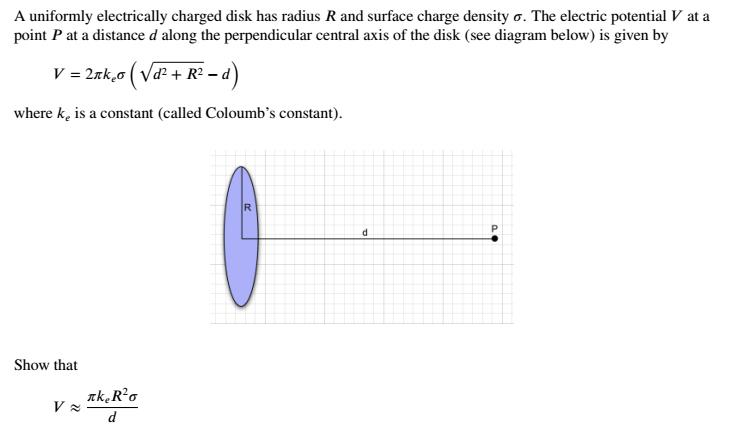 Solved A uniformly electrically charged disk has radius R | Chegg.com