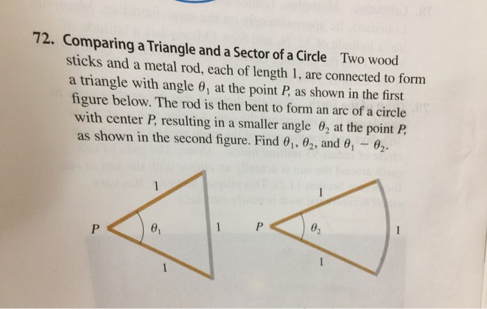 Solved Comparing a Triangle and a Sector of a Circle Two | Chegg.com