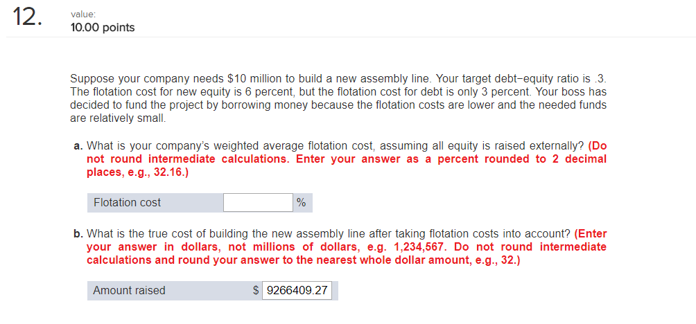 Solved value 10.00 points Suppose your company needs $10 | Chegg.com