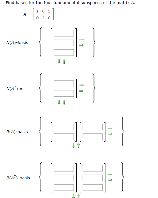 Solved Find bases for the four fundamental subspaces of the | Chegg.com