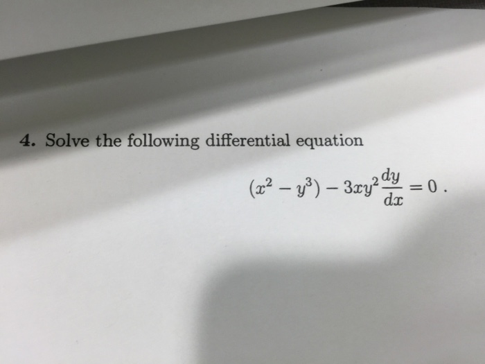 Solved solve the following differential equation | Chegg.com