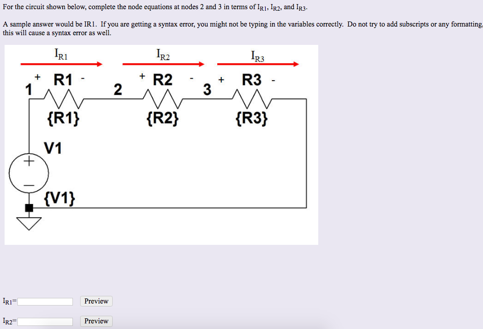 Solved For the circuit shown below, complete the node | Chegg.com
