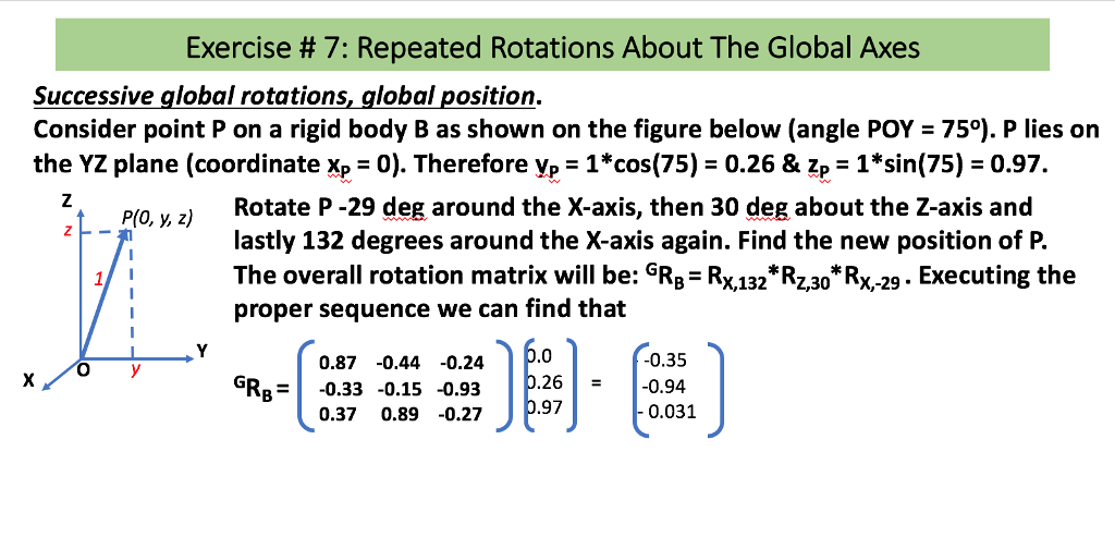 Solved Computer exercise #6: Rotation Kinematics (Cont'd) | Chegg.com