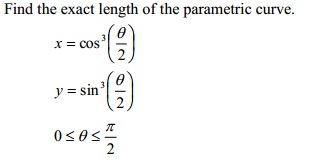 Solved Find the exact length of the parametric curve. x = | Chegg.com