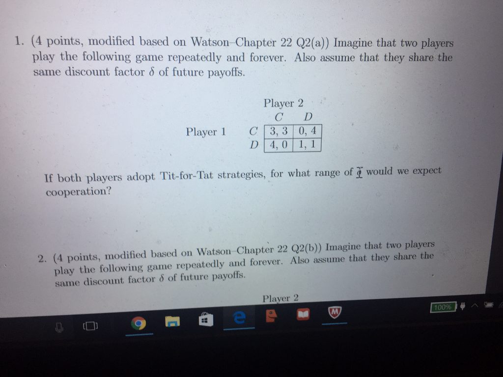 Solved Imagine that two players play the following game | Chegg.com