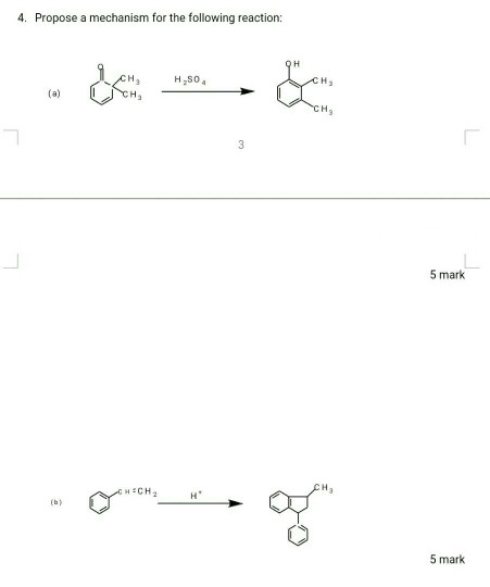 Solved 4. Propose a mechanism for the following reaction: H | Chegg.com