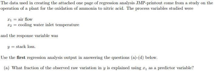 Solved The data used in creating the attached one page of | Chegg.com