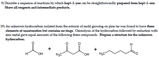 Solved Describe a sequence of reactions by which hept-1-yne | Chegg.com