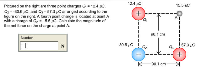 Solved Pictured on the right are three point charges Q1 = | Chegg.com