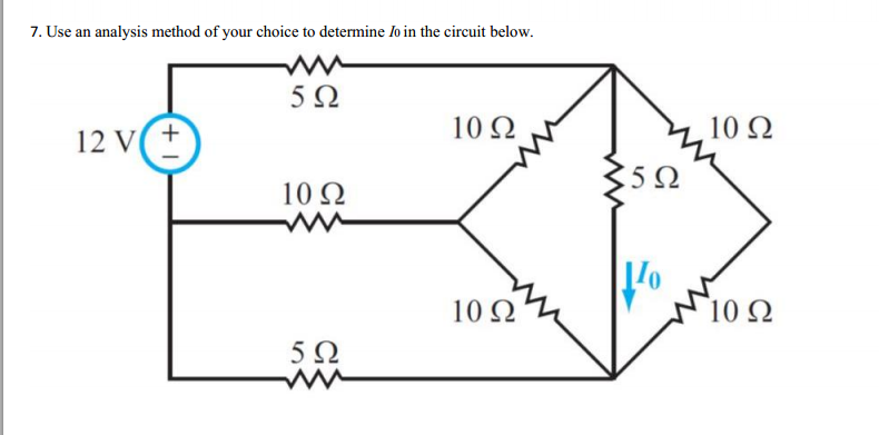 Solved Use An Analysis Method Of Your Choice To Determine I0