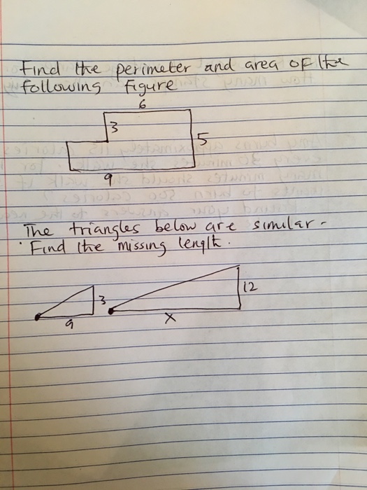 Solved Find the perimeter and area of the following figure | Chegg.com