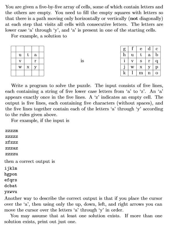 You are given a five-by-five array of cells, some of | Chegg.com
