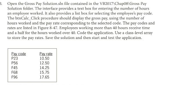 Solved . Open the Gross Pay Solution.sln file contained in | Chegg.com
