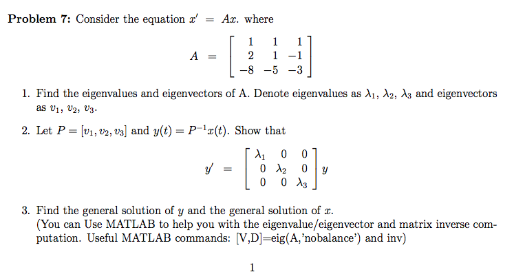 Solved Consider the equation x? = Ax. where A = Find the | Chegg.com