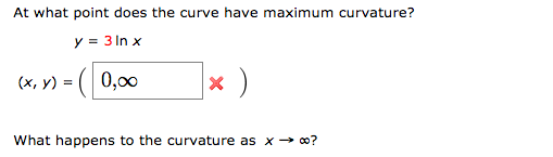 Solved At what point does the curve have maximum curvature? | Chegg.com