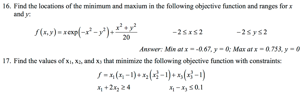 Solved 16. Find the locations of the minimum and maxium in | Chegg.com