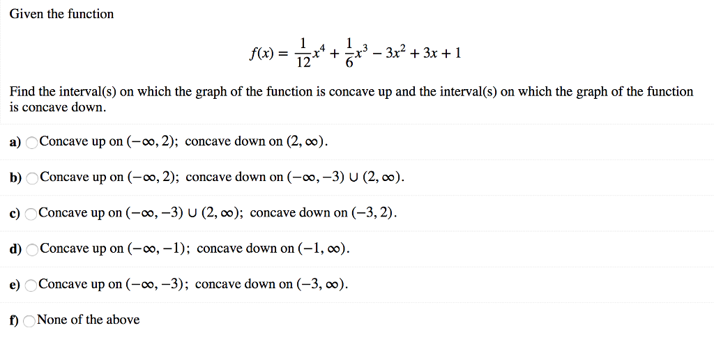 Solved Given the function f(x) = + X3-3x2 + 3x + 1 12 Find | Chegg.com