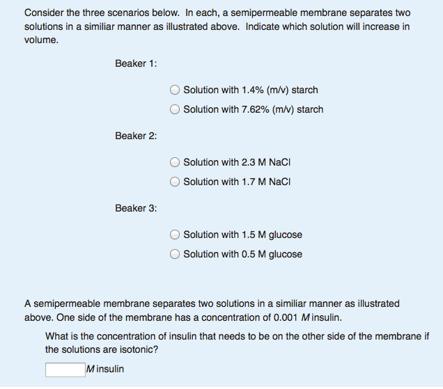 Solved Osmosis is the net movement of water across a | Chegg.com