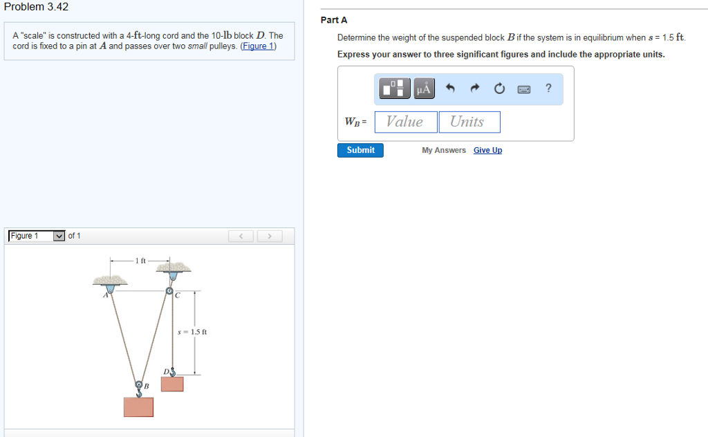 A "scale" is constructed with a 4-ft long cord and | Chegg.com