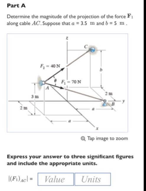 Solved Determine The Magnitude Of The Projection Of The