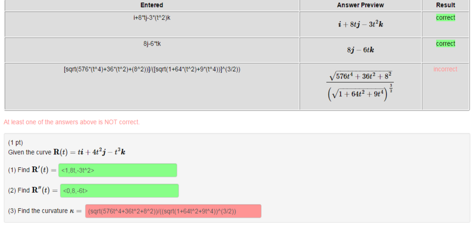 Solved Given the curve R(t) = ti + 4t^2j - t^3 k R'(t) | Chegg.com