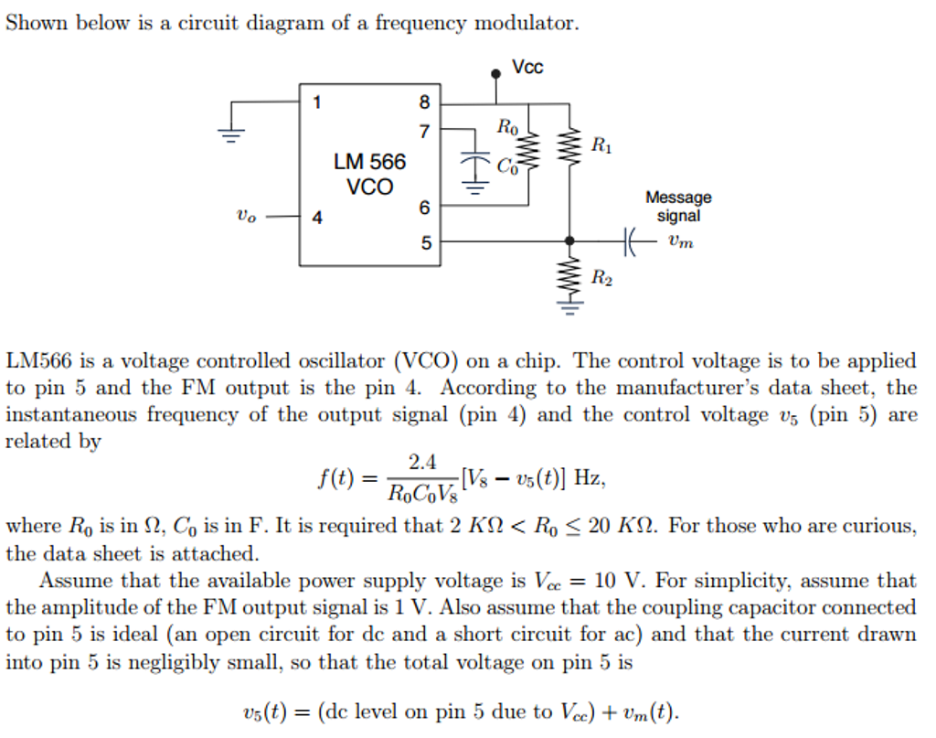 FREQUENCY MODULATION Find an expression for the | Chegg.com