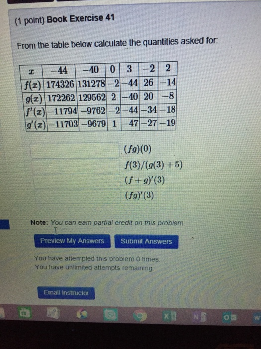 Solved From the table below calculate the quantities asked | Chegg.com
