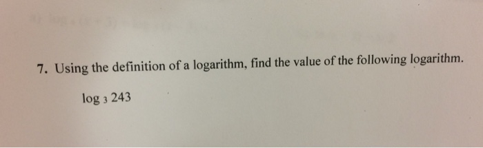 Solved Using the definition of a logarithm, find the value | Chegg.com