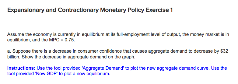 Solved Expansionary and Contractionary Monetary Policy | Chegg.com