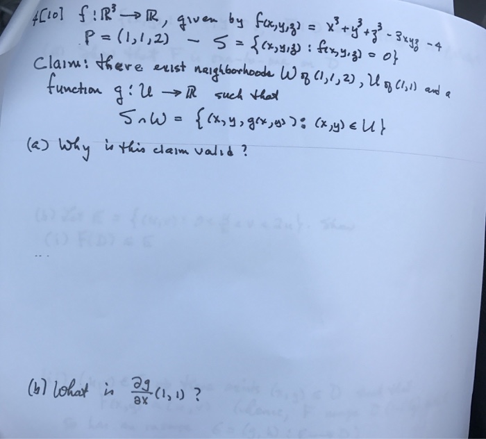 Solved: F: Ropf^3 Rightarrow Ropf, Given By F(x, Y, Z) = X... | Chegg.com