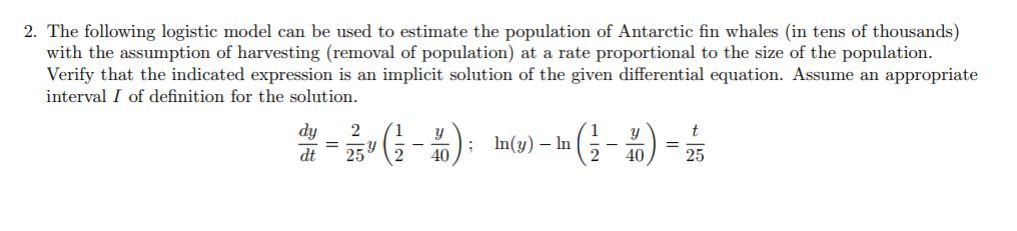 Solved The following logistic model can be used to estimate | Chegg.com