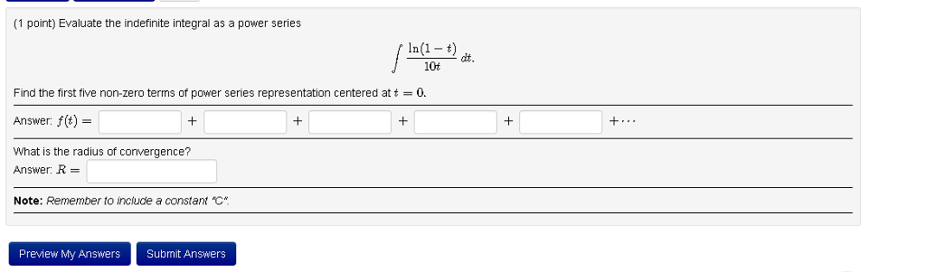 Solved Evaluate the indefinite integral as a power series | Chegg.com